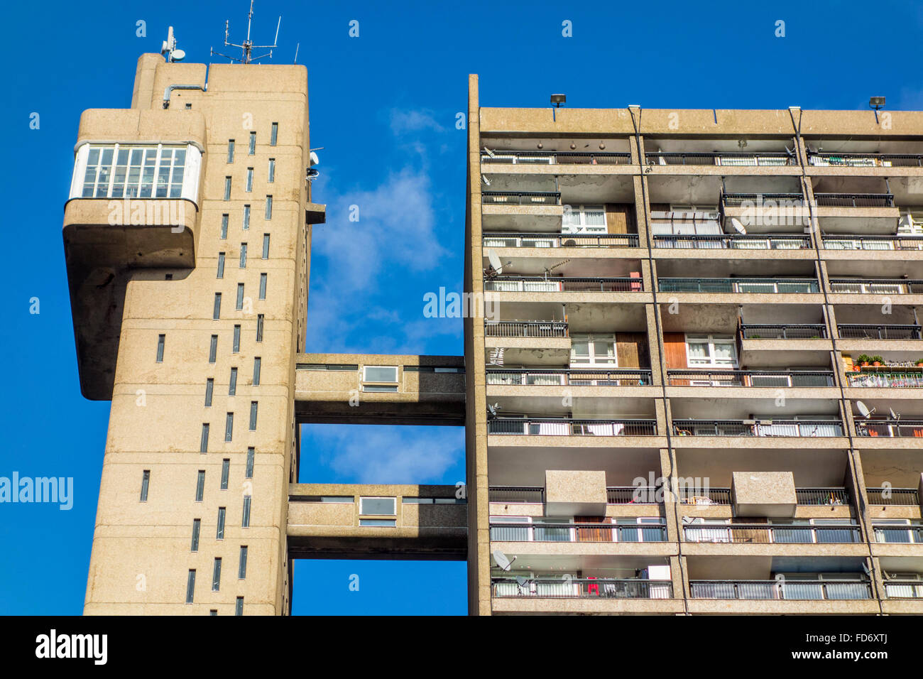Brutalist architecture of Trellick Tower high rise block of flats and ...