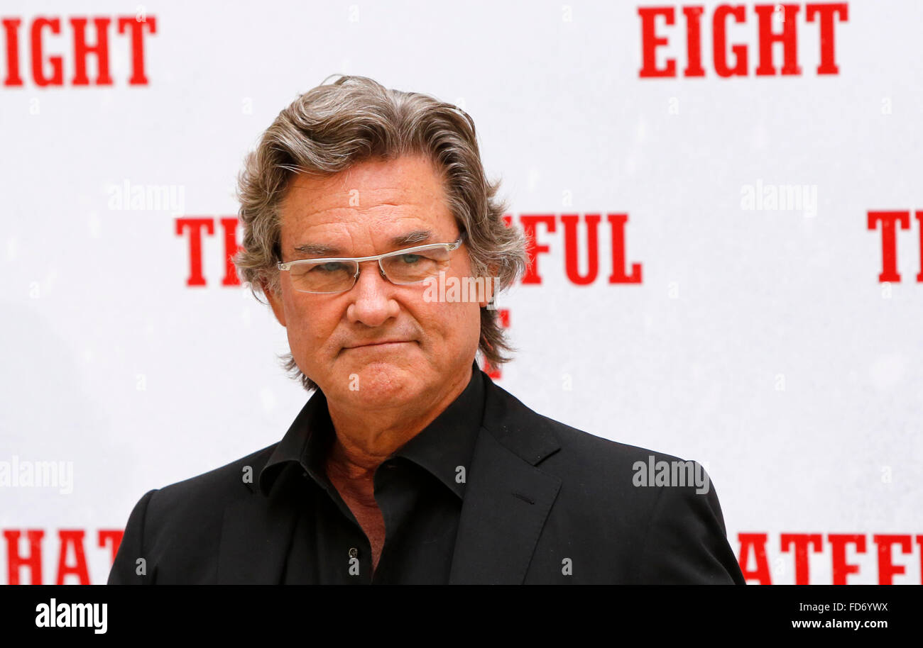 Rome, Italy. 28th Jan, 2016. U.S. actor Kurt Russell poses during a ...