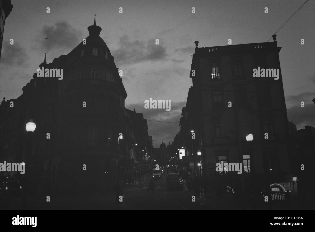 City Street At Dusk Stock Photo - Alamy