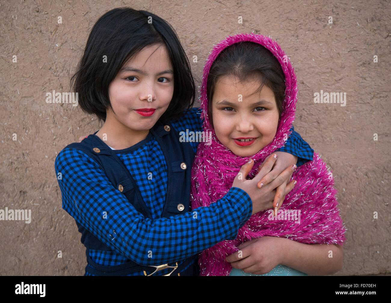 afghan refugee girls with lipstick, Central County, Kerman, Iran Stock ...