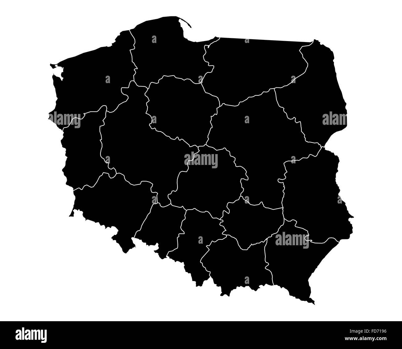 Map of poland Black and White Stock Photos & Images - Alamy