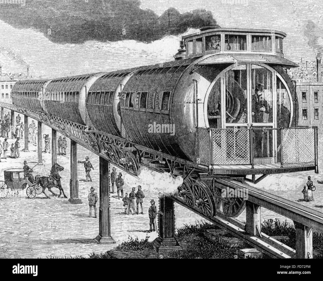 Municipal railway in the United States, 1880 Stock Photo - Alamy