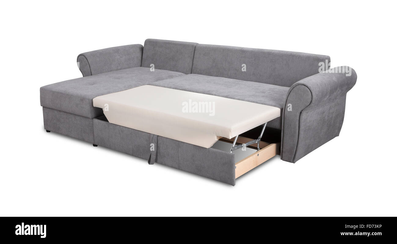 Open upholstery sofa corner set isolated on white background with ...