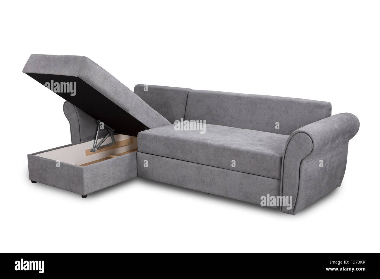 Open upholstery sofa corner set isolated on white background with ...