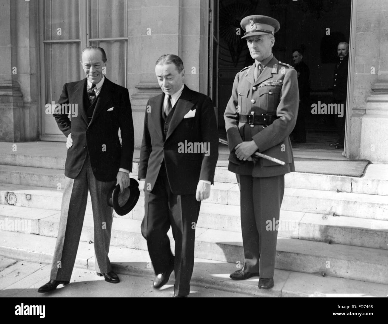 Paul Reynaud with Sir Ronald Campbell and General John Dill in Paris ...