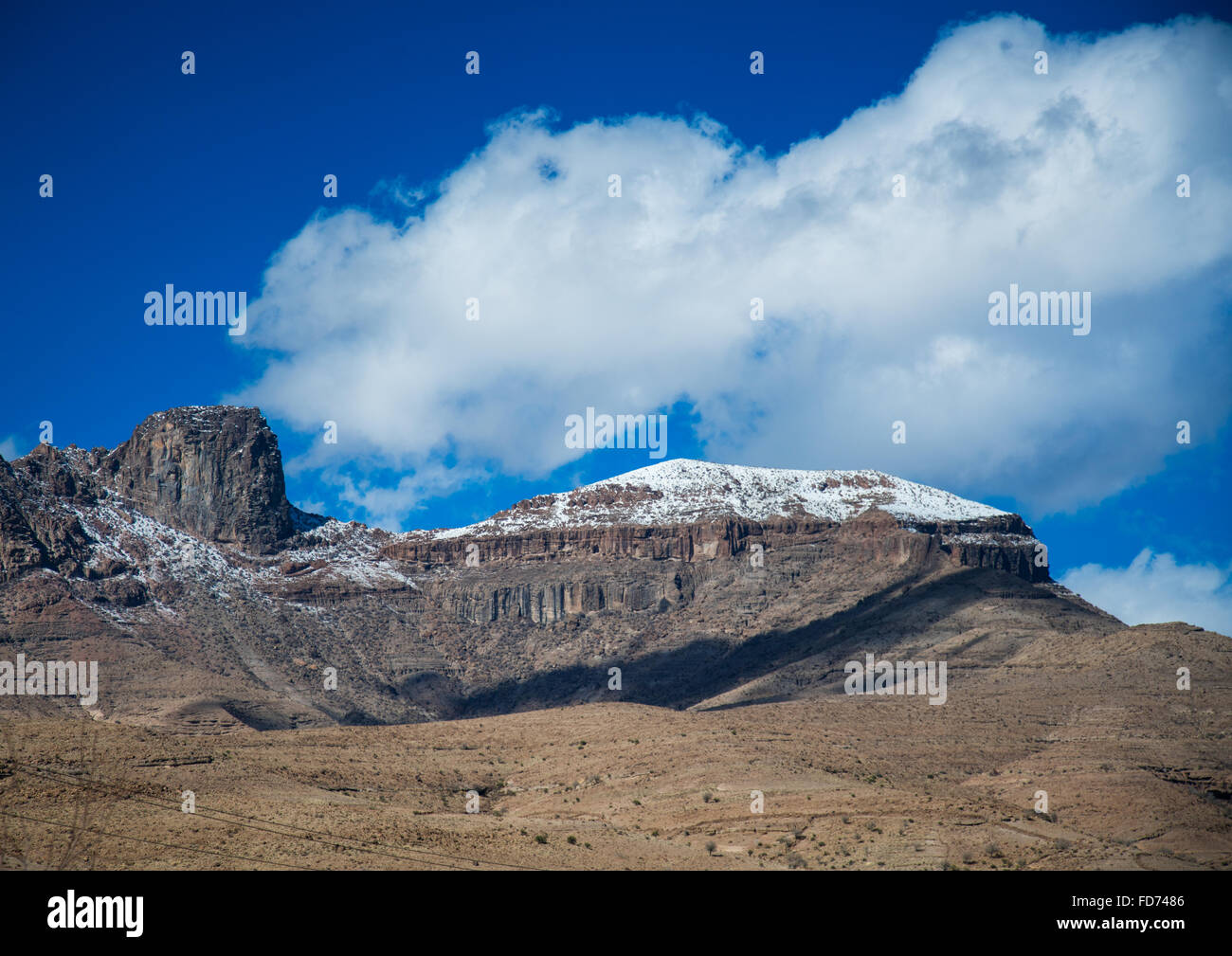mountain in front of the troglodyte village, Kerman province, Meymand ...