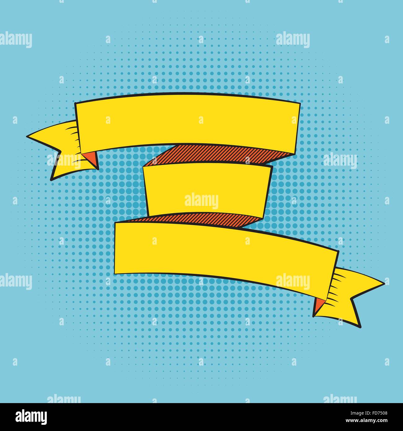 Beautiful Ribbon Label in Pop Art Style Vector Illustration Stock ...