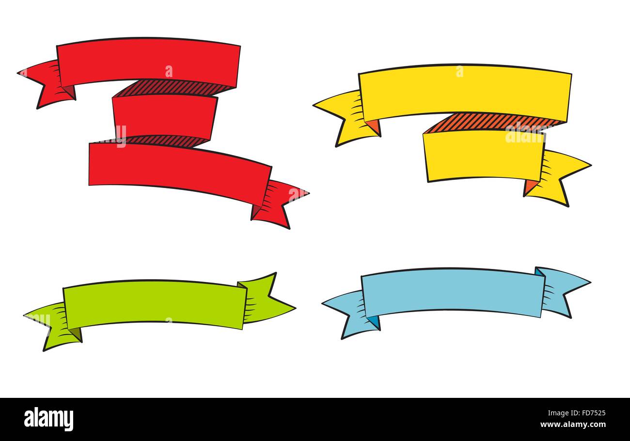 Beautiful Ribbon Label in Pop Art Style Vector Illustration Stock ...