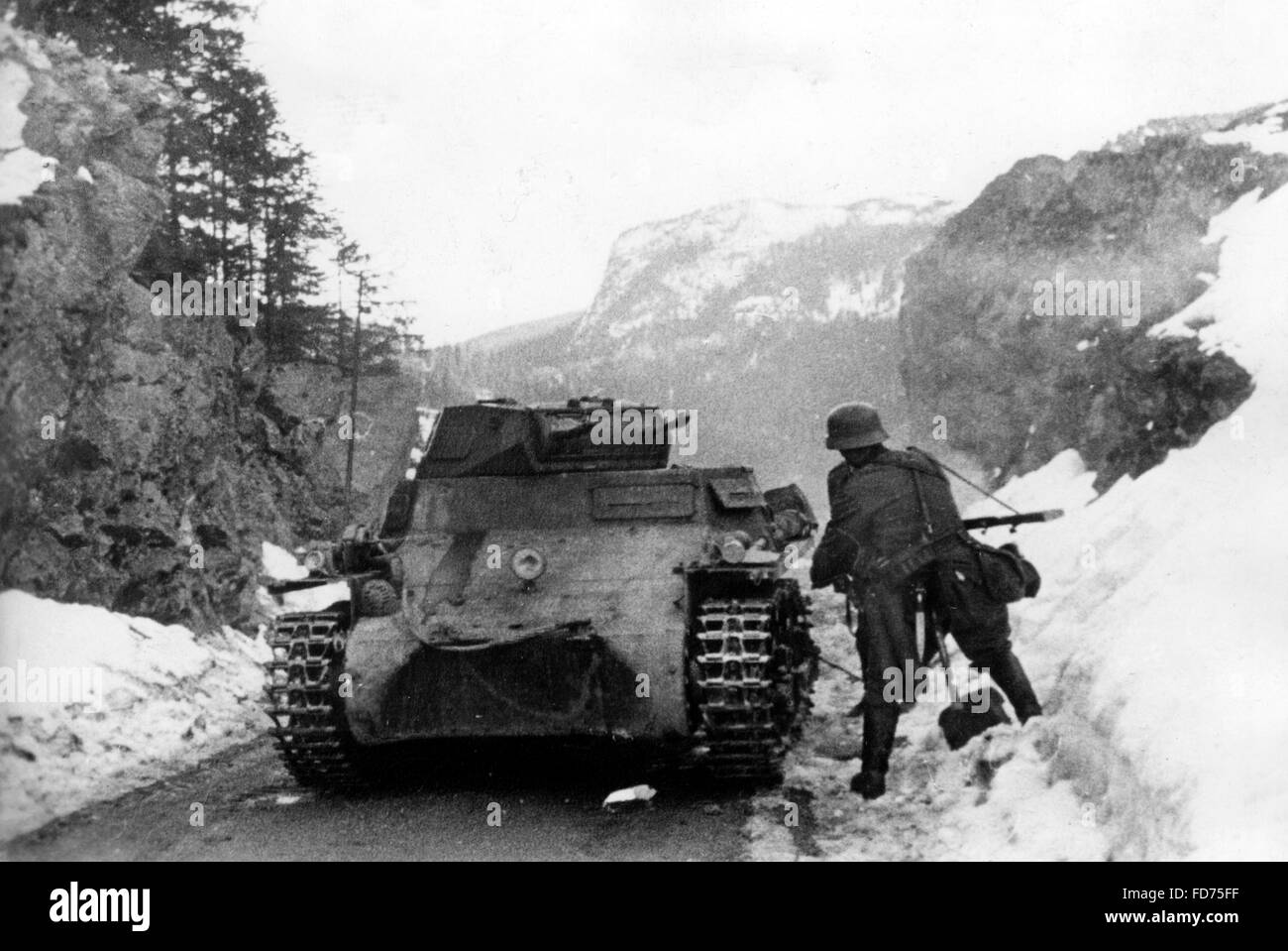 German tank in Norway, 1940 Stock Photo - Alamy
