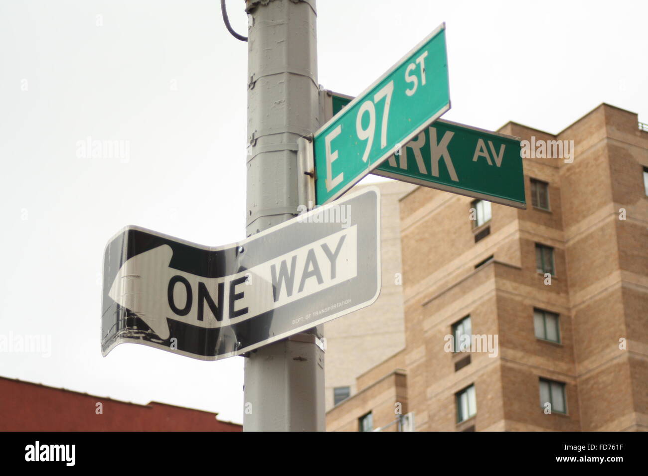 Ruined one way sign after hurricane Sandy Stock Photo - Alamy