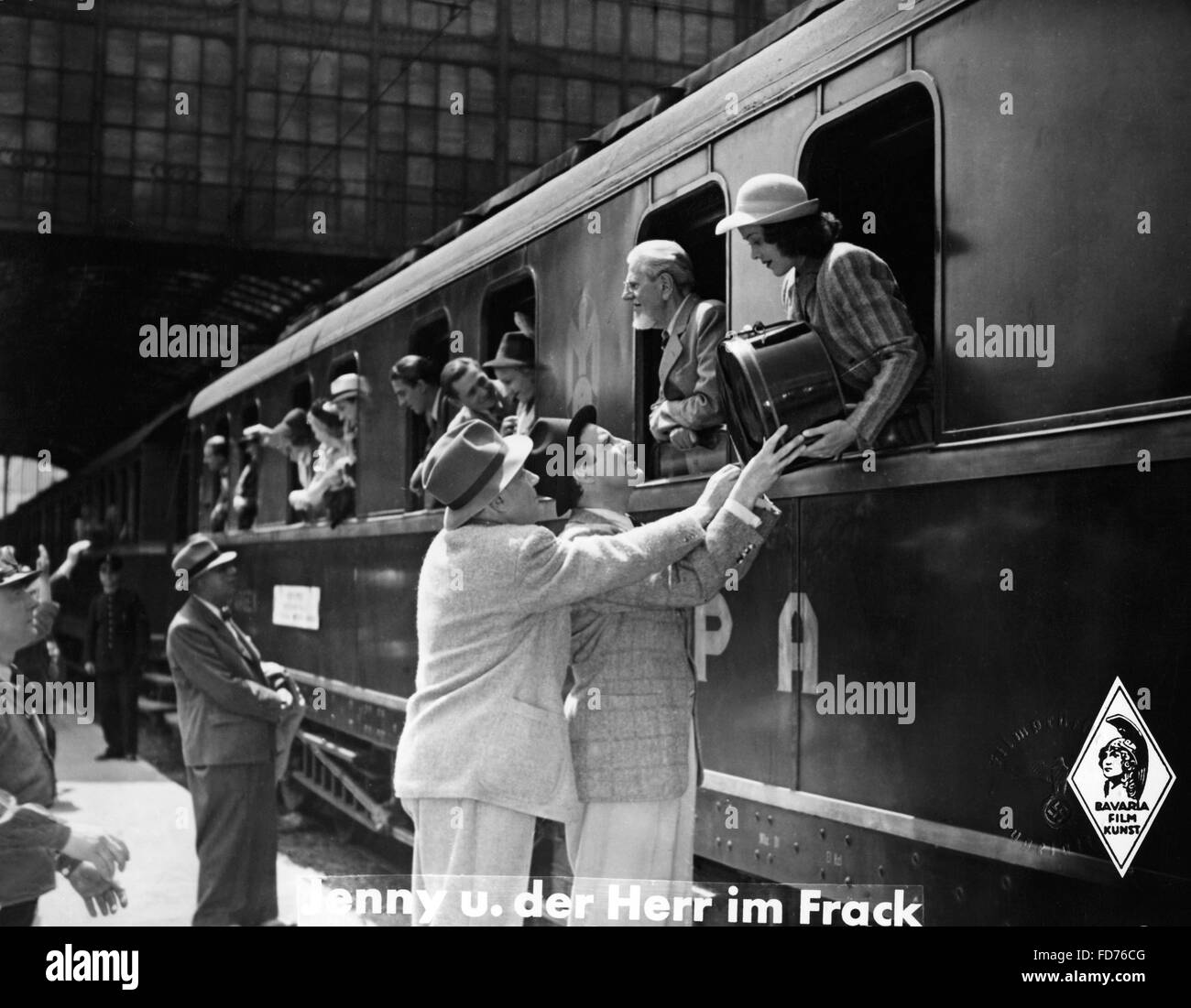 Farewell scene at the train station, 1942 Stock Photo - Alamy