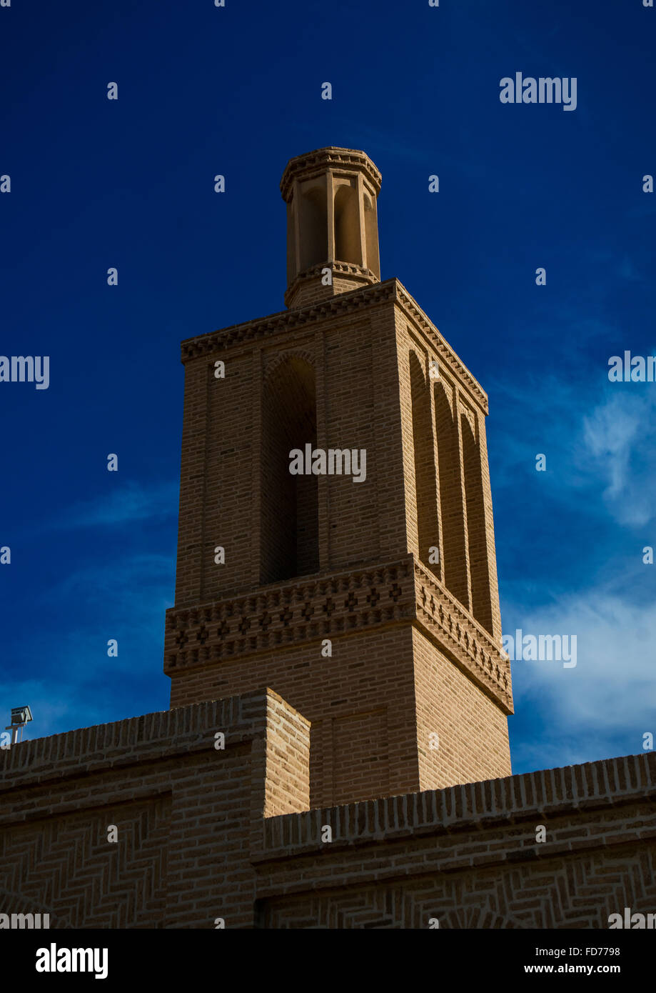 wind tower used as a natural cooling system in a caravanserai, Ardakan ...