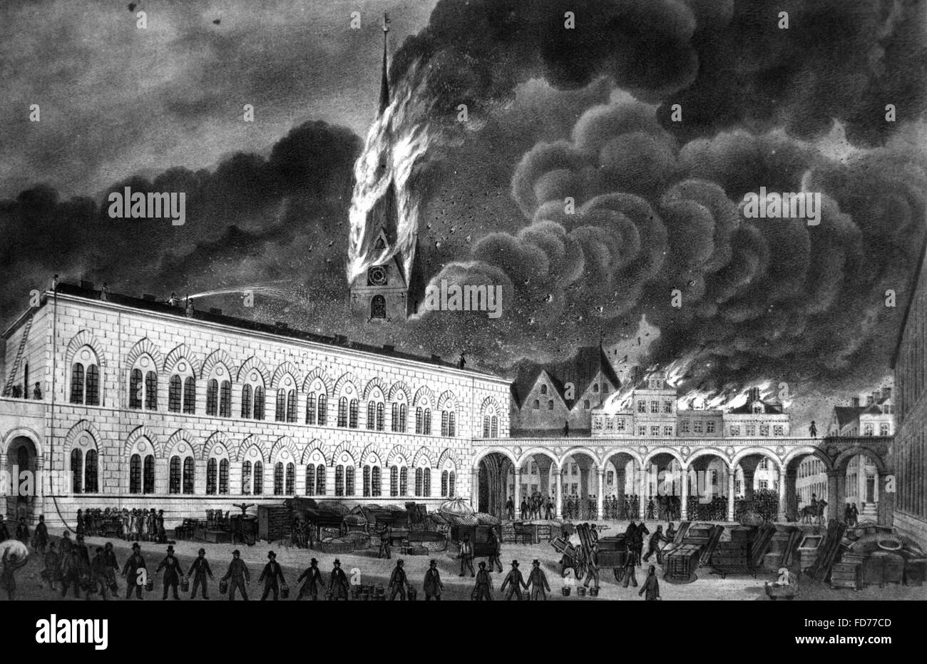 The Great Fire of Hamburg, 1842 Stock Photo - Alamy