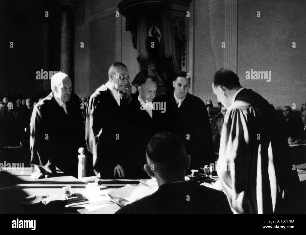 Roland Freisler at a trial of the assassination attempt of July 20 in ...