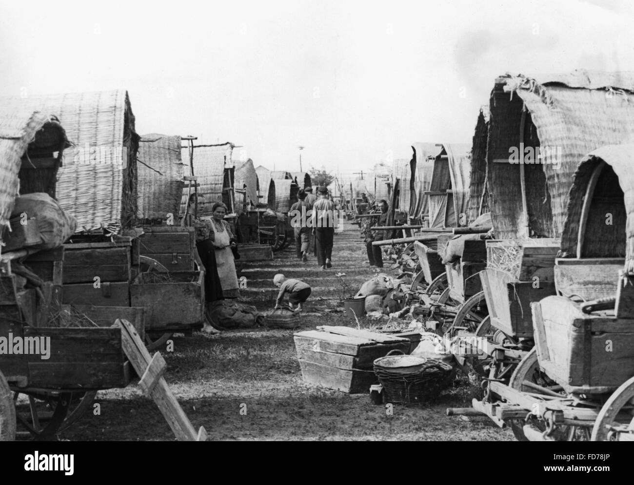 Bessarabia Germans in the reception camp of Galatz, 1940 Stock Photo ...