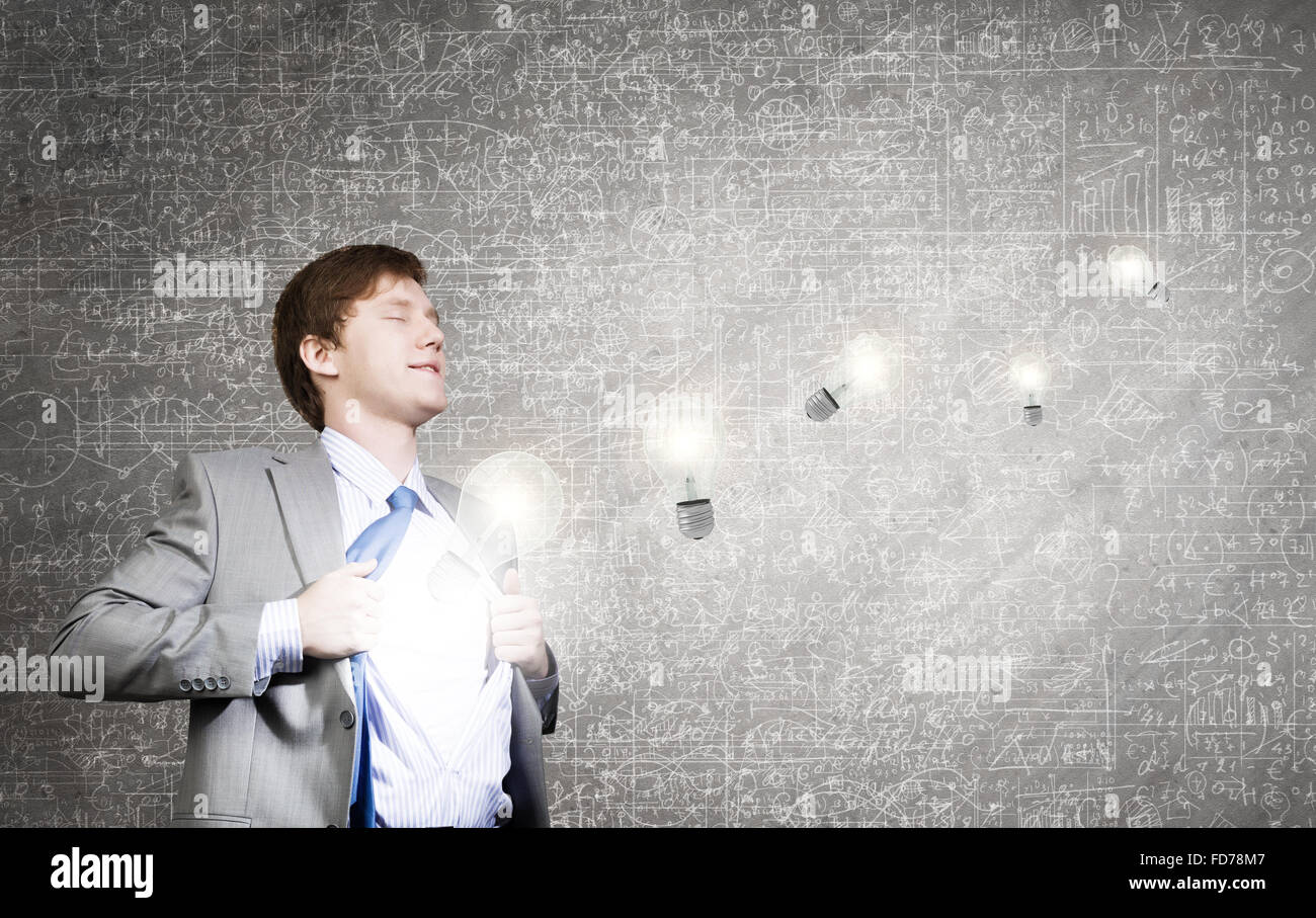 Young businessman opening chest hi-res stock photography and images - Alamy