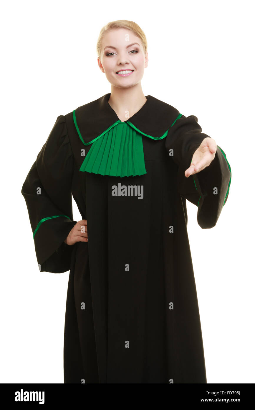 Female lawyer black gown hi-res stock photography and images - Alamy