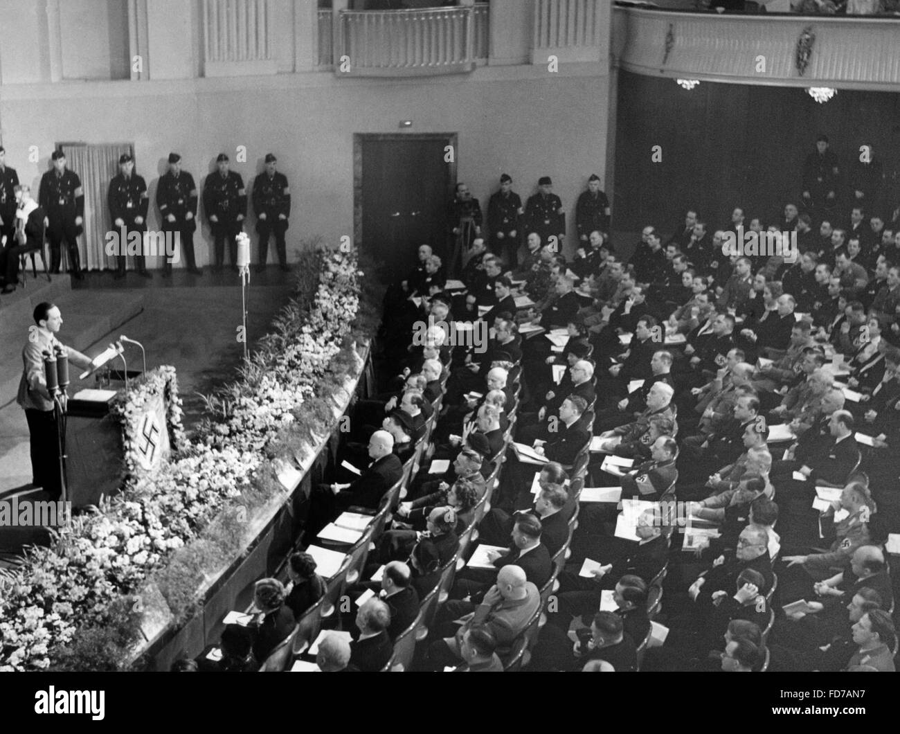Joseph Goebbels at the joint session of the Reich Chamber of Culture ...