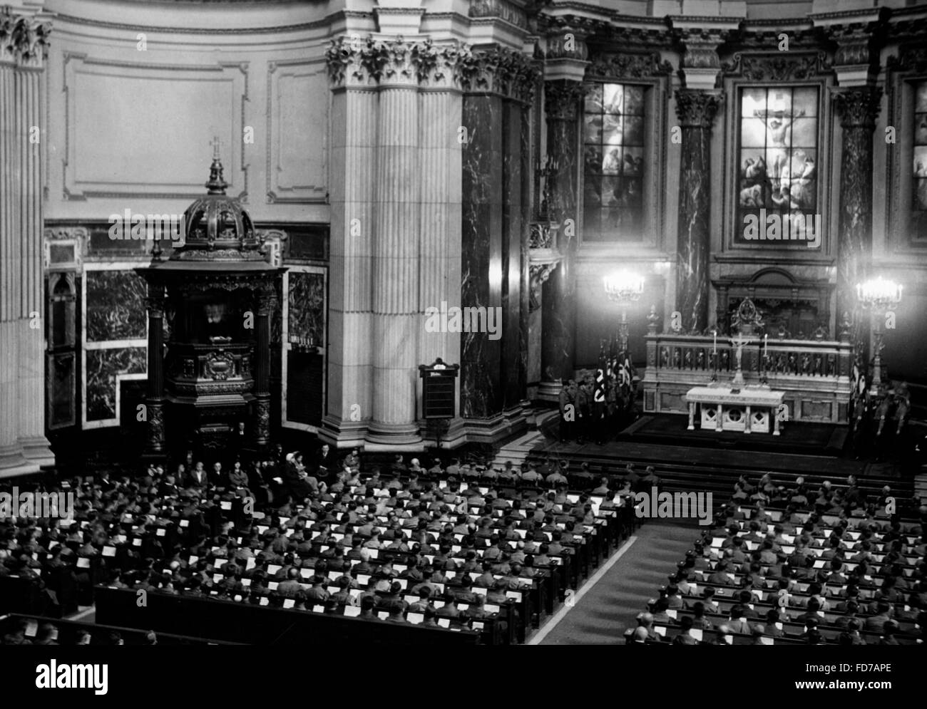 Church service at Adolf Hitlers Birthday in the Berlin Cathedral, 1933 ...