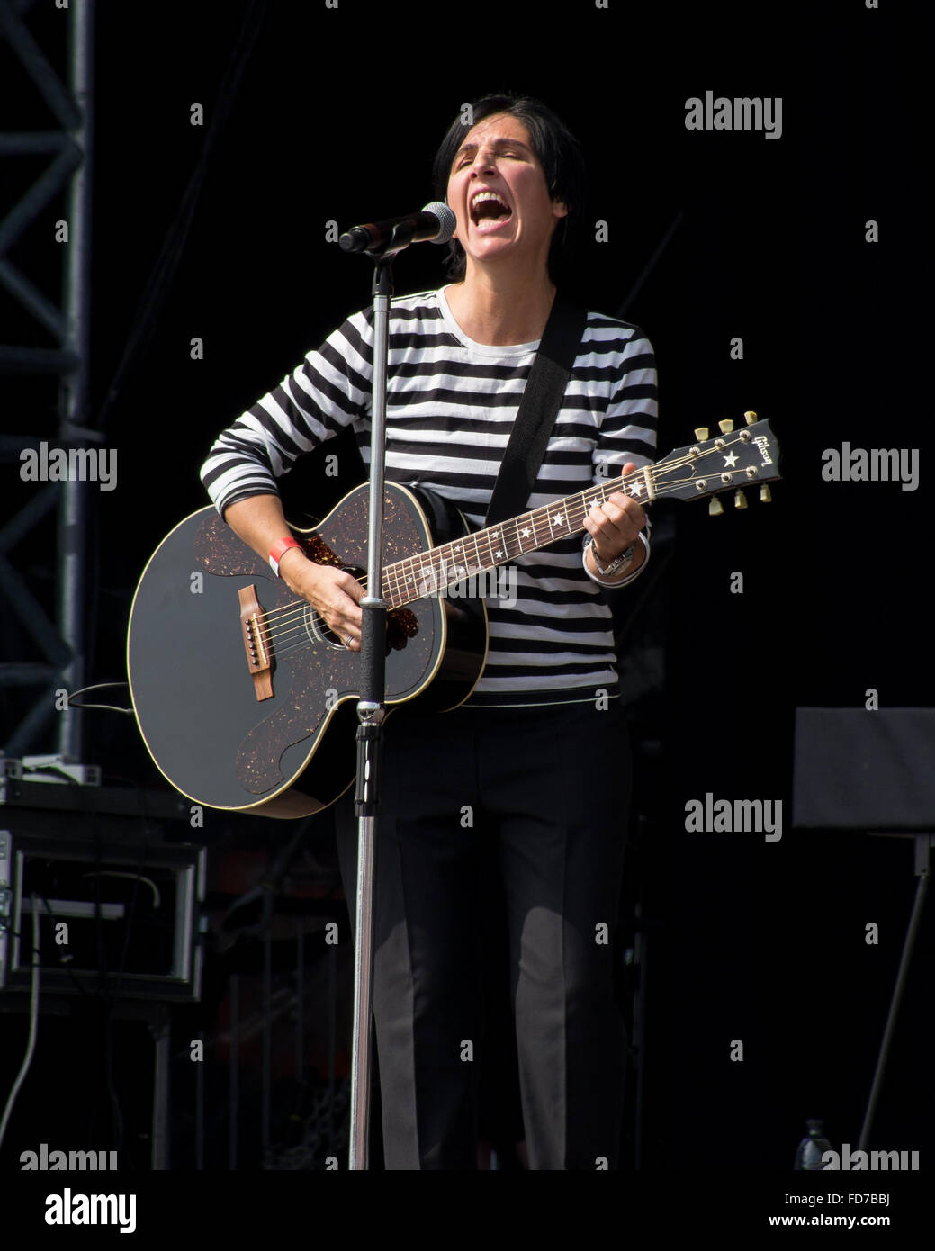 Sharleen Spiteri, lead singer of the rock band Texas, performs on stage ...