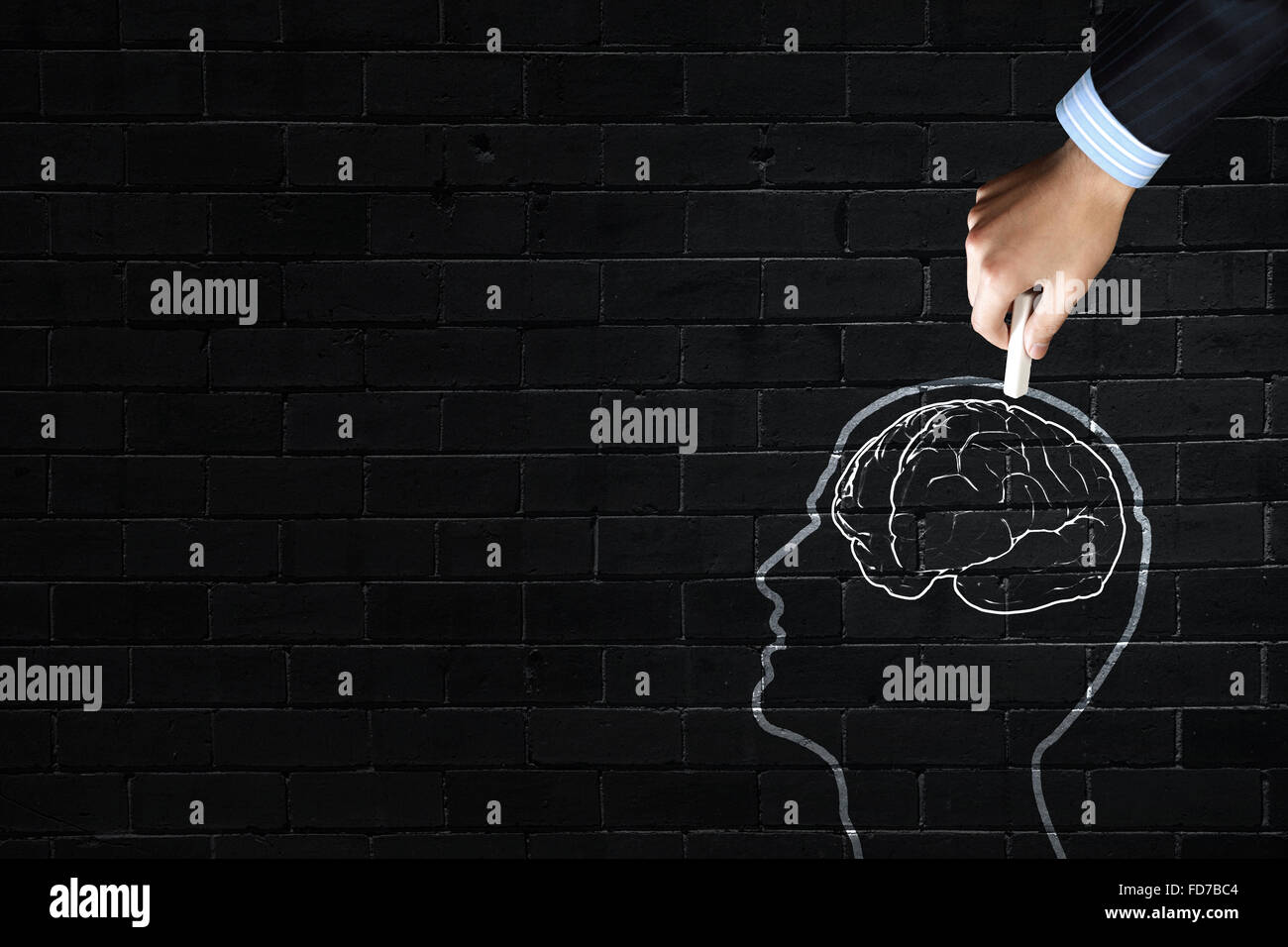 Chalk board drawing of brain hi-res stock photography and images - Alamy
