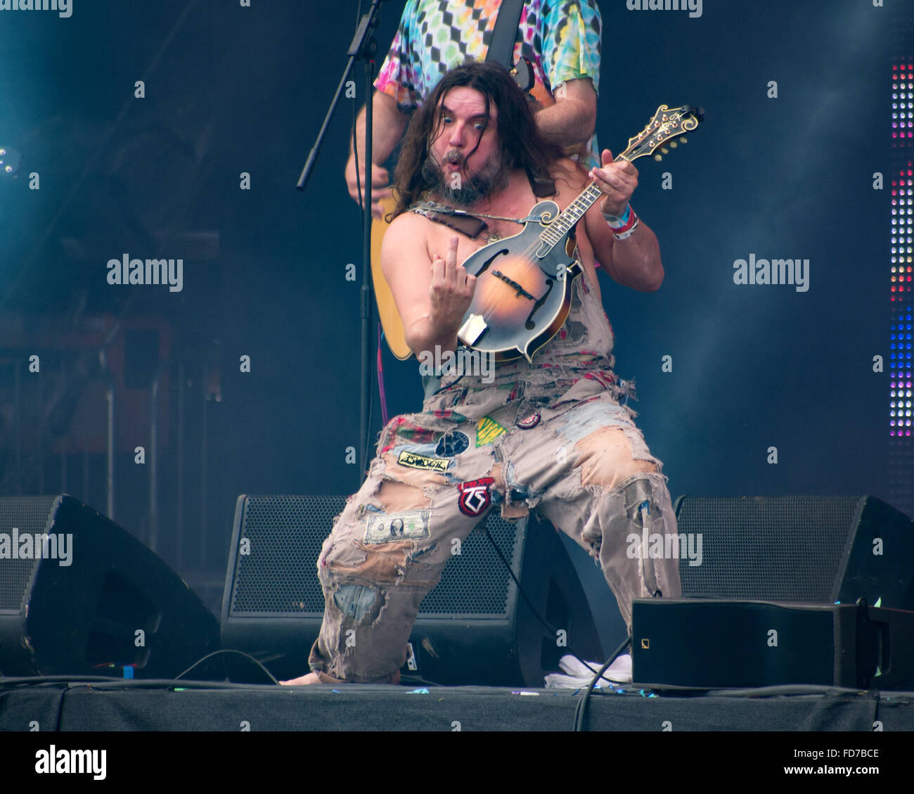 Hippy Joe Hymas of the rockgrass band Hayseed Dixie performs at the ...
