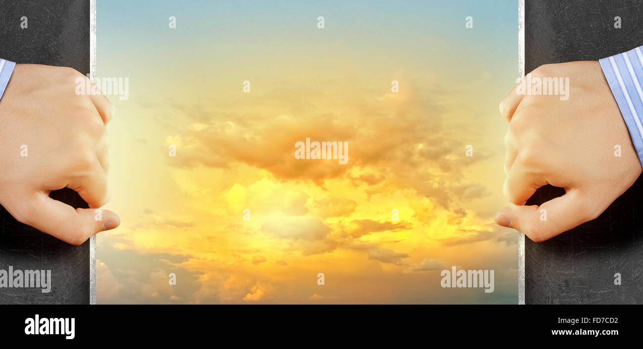 Close up of hand moving a part stone wall Stock Photo - Alamy