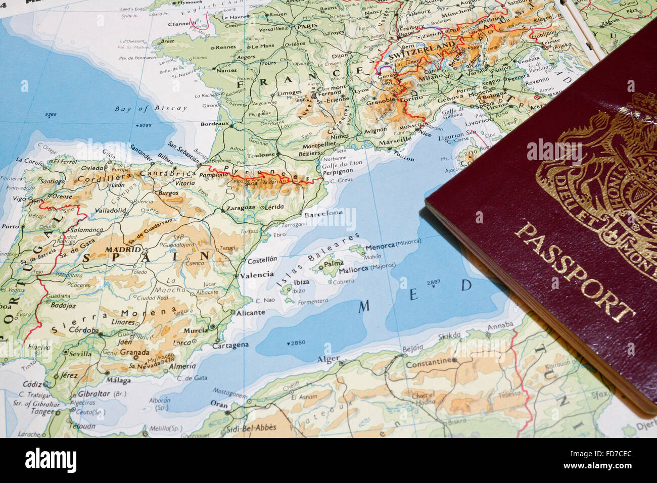 Mediterranean map spain hi-res stock photography and images - Alamy