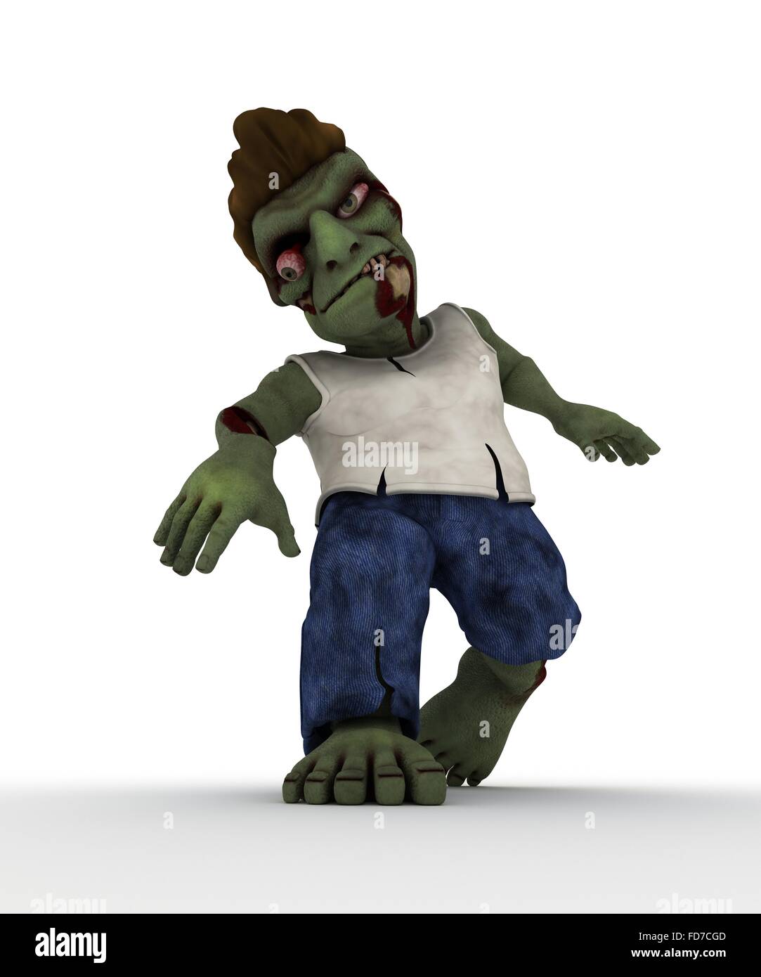 3D Render of a Cartoon Zombie Character Stock Photo - Alamy