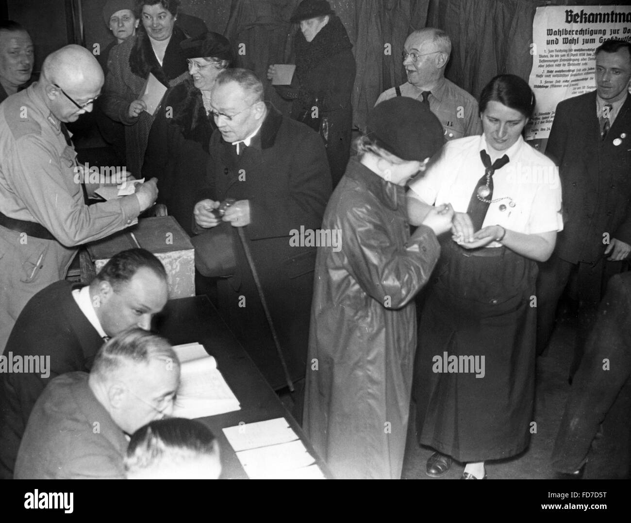 Polling station in Berlin during the Reichstag election, 1938 Stock ...