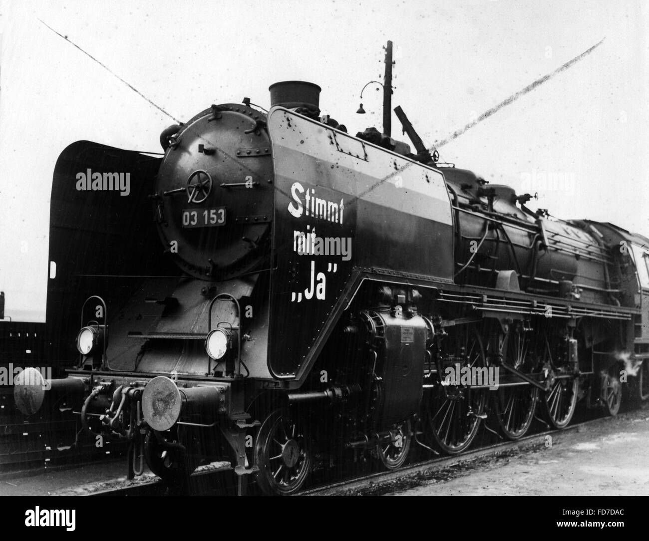 Election advertising on a locomotive on the referendum on the Head of ...