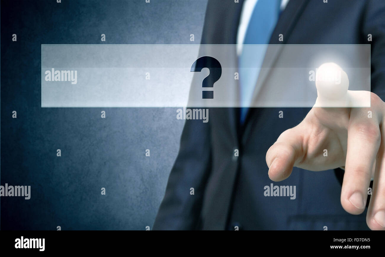 Business man touching info hi-res stock photography and images - Alamy