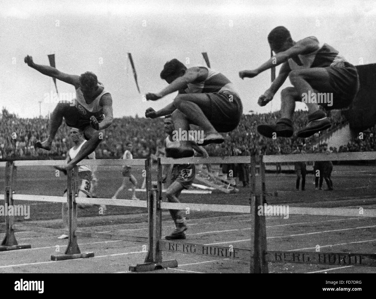 Hurdle race at the NS Kampfspiele (Nazi Competitive Games), 1937 Stock ...