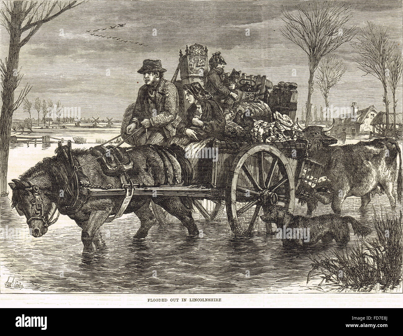 Floods in Lincolnshire, England, 1869 Stock Photo - Alamy