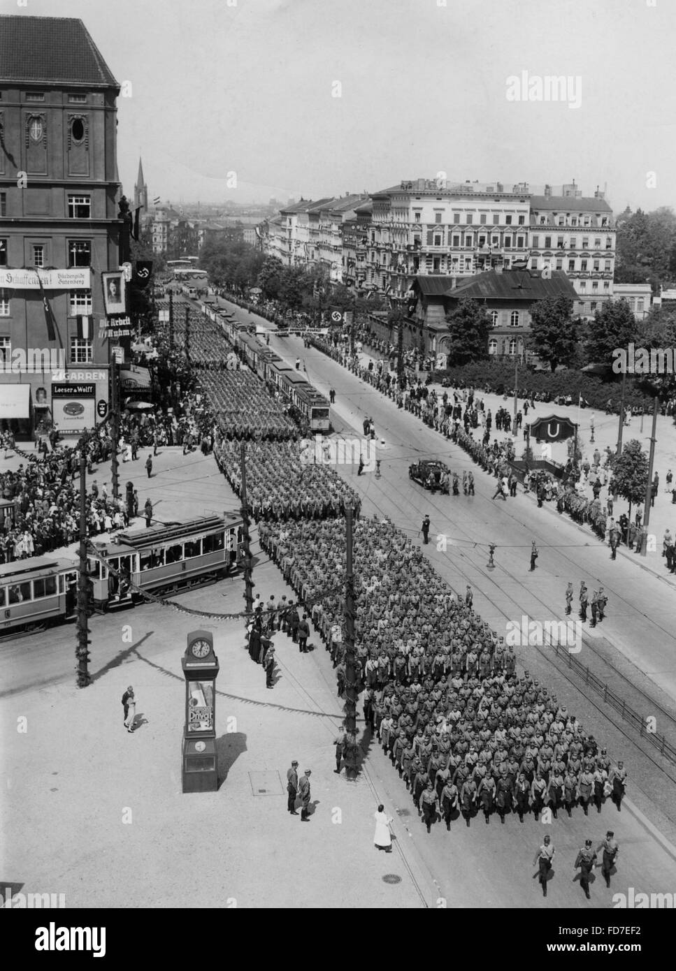 Adolf hitler at a parade of sa Black and White Stock Photos & Images ...