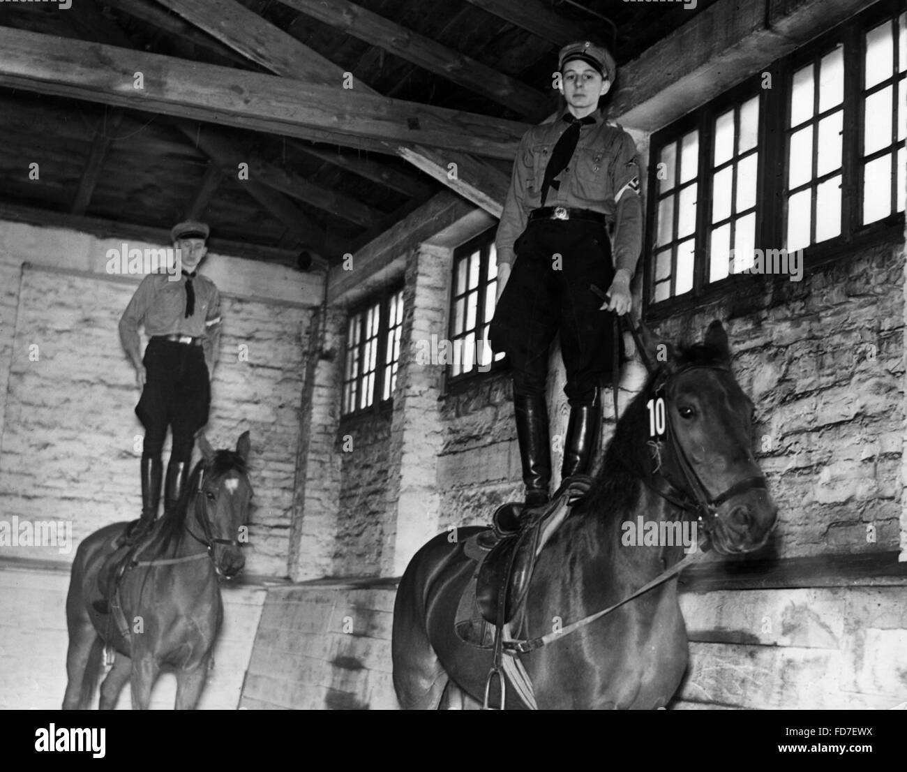 Hitler Youth members stand on their horses, 1938 Stock Photo - Alamy