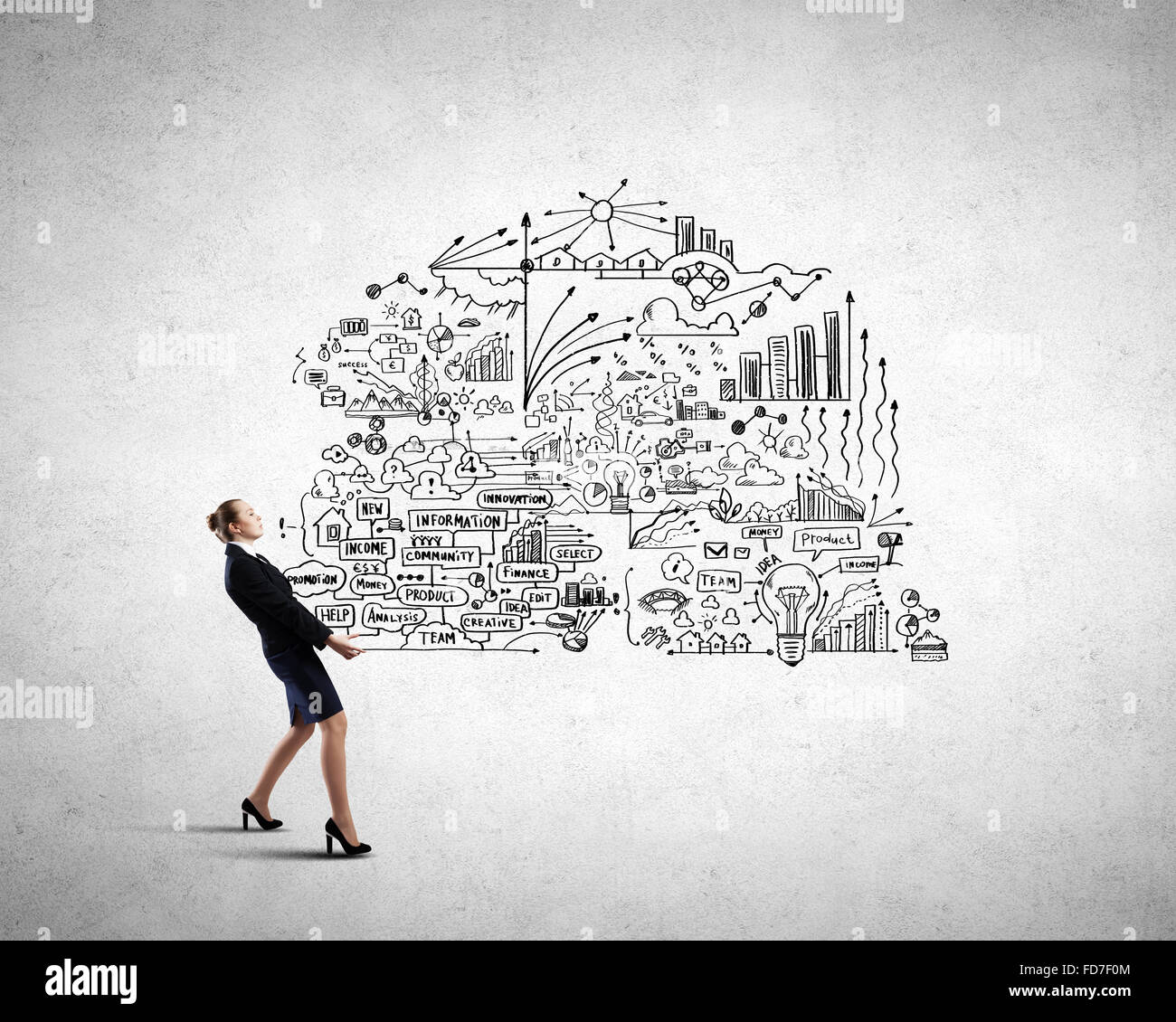 Young businesswoman carrying out ideas of business plan Stock Photo - Alamy