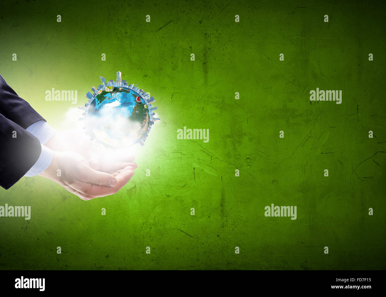 Close up of hand holding Earth planet. Elements of this image are ...