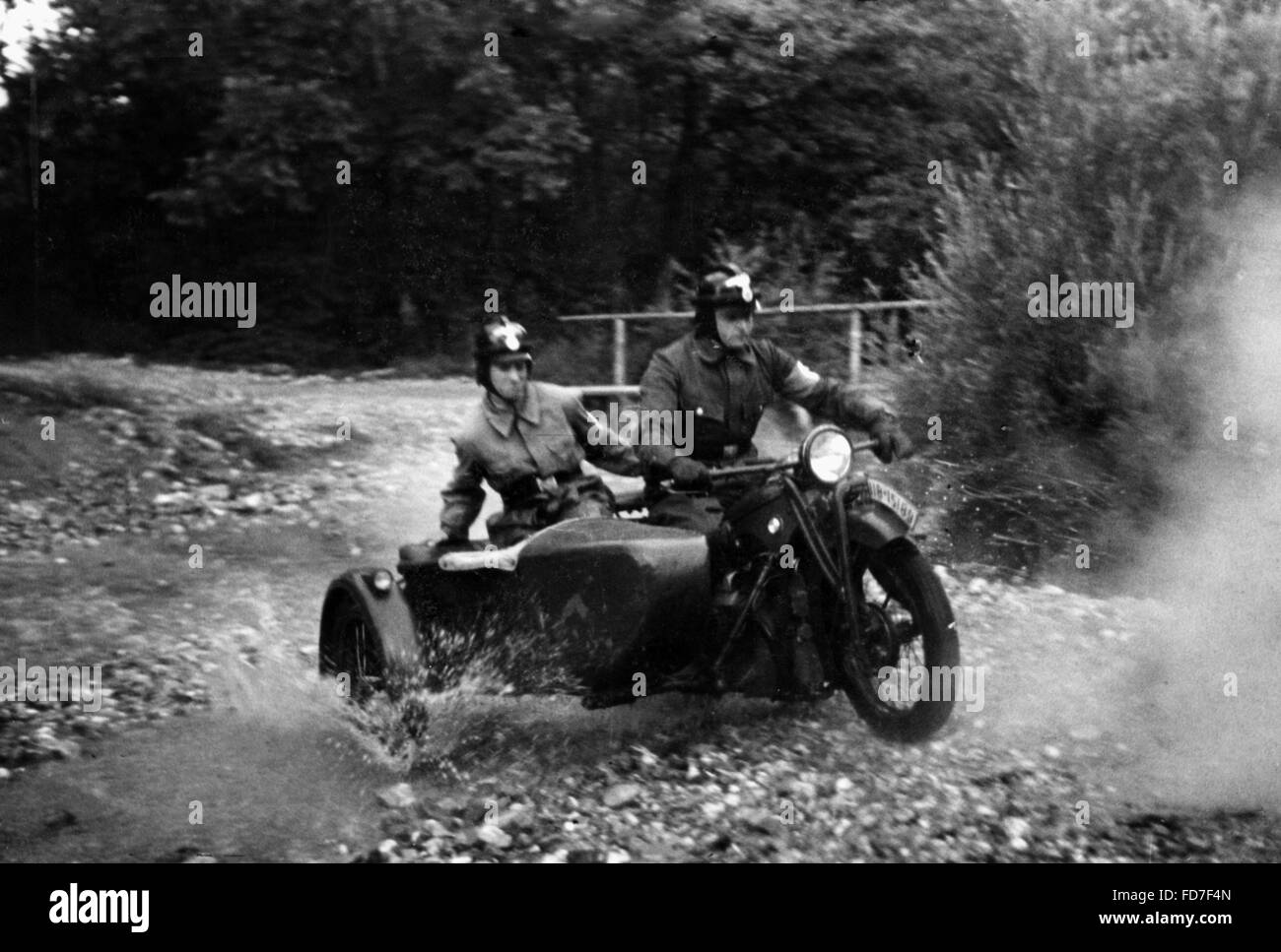 Hitler Youth members on a motorcycle with sidecar, 1940 Stock Photo - Alamy