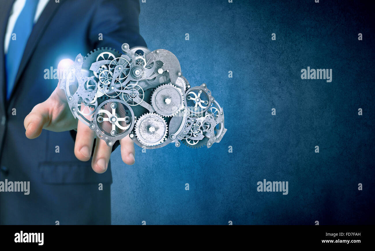 Close businessman touching gear mechanism hi-res stock photography and ...