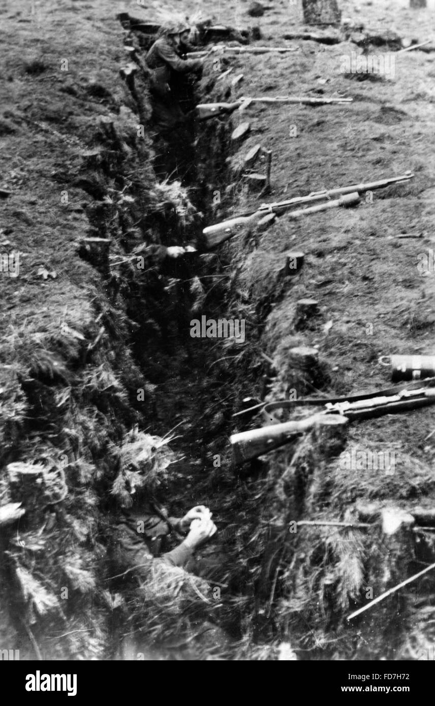 German trenches on the Western Front, 1945 Stock Photo - Alamy