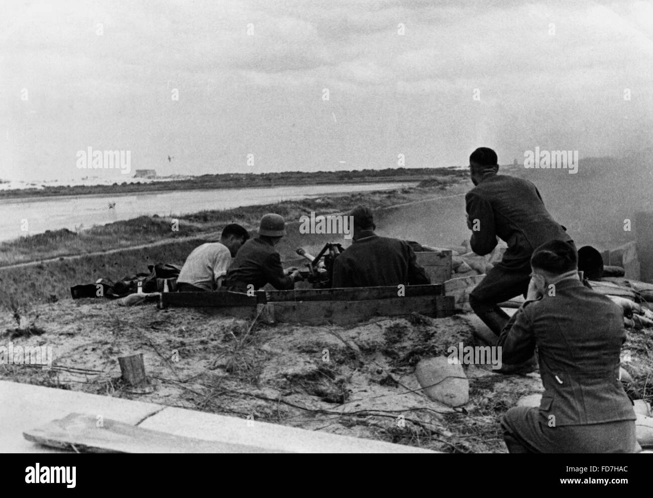 German anti-aircraft position in operation Stock Photo - Alamy
