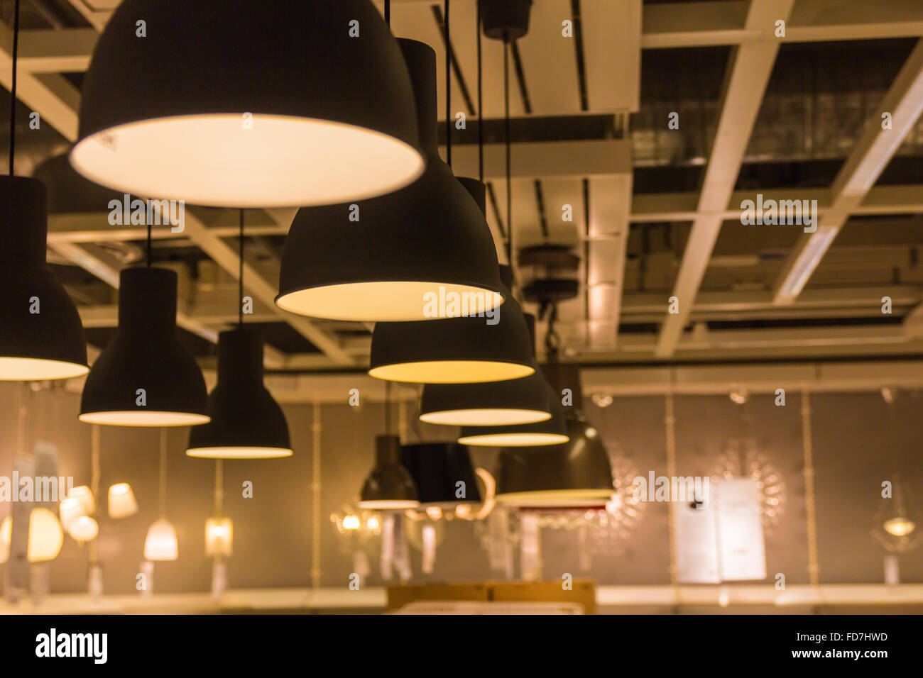A Lighting lamp with bulbs in home Stock Photo - Alamy