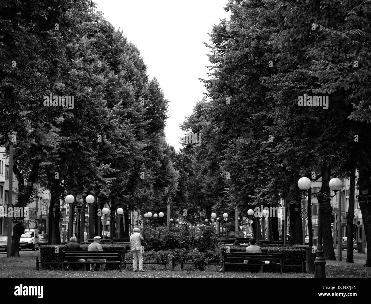 Rear View Of People In Park Stock Photo - Alamy