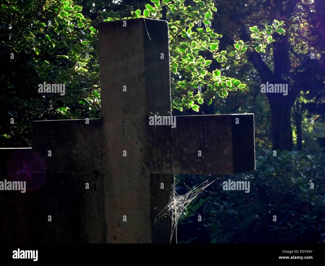 Close-Up Of Old Cross At Graveyard Stock Photo - Alamy