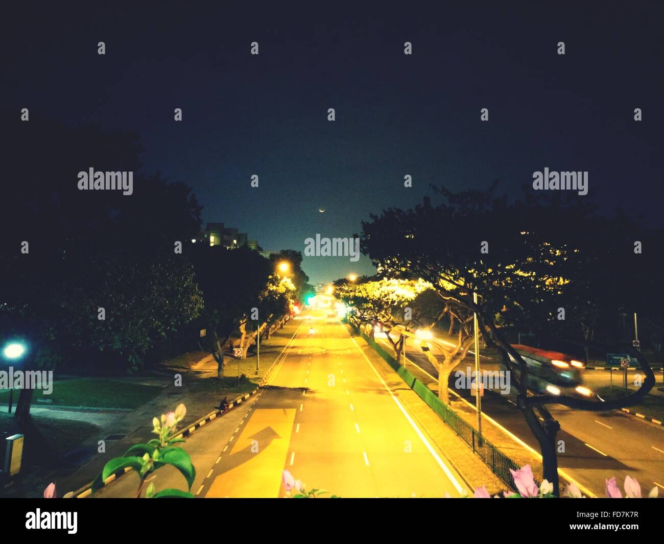 View Of Roads At Night Stock Photo - Alamy