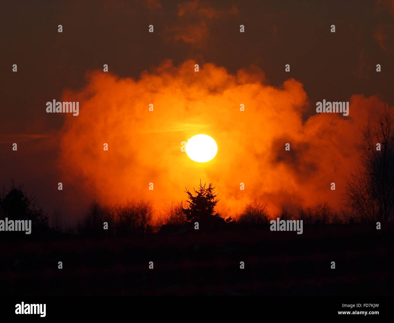 Beautiful Sun During Sunset Stock Photo - Alamy