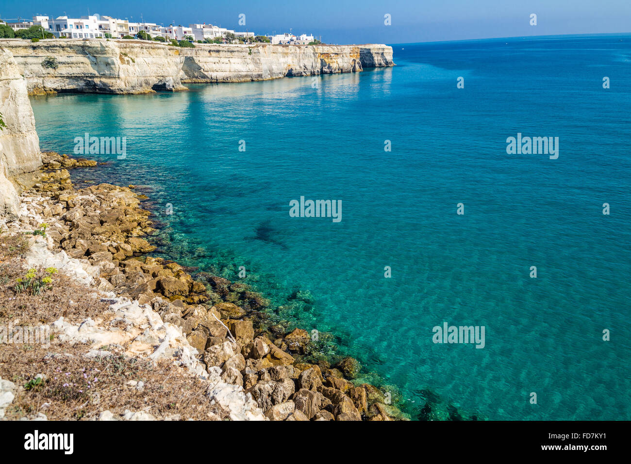 rocky cove on the coast of Salento in Puglia in Italy Stock Photo - Alamy