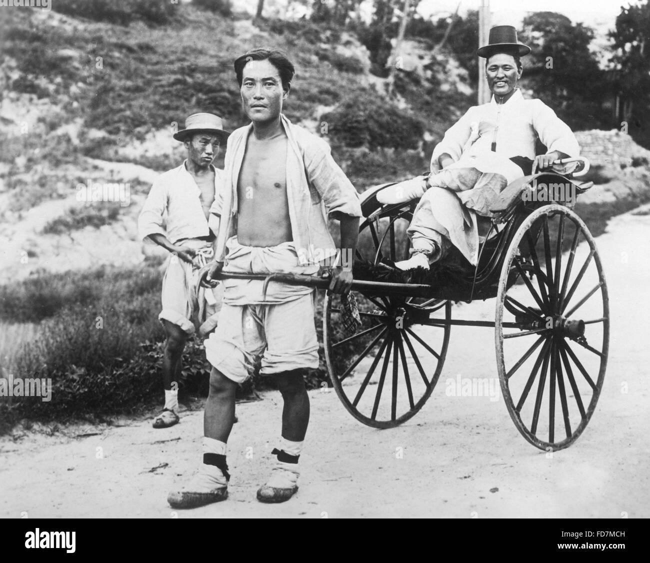 Rickshaw driver in Korea, 1928 Stock Photo - Alamy
