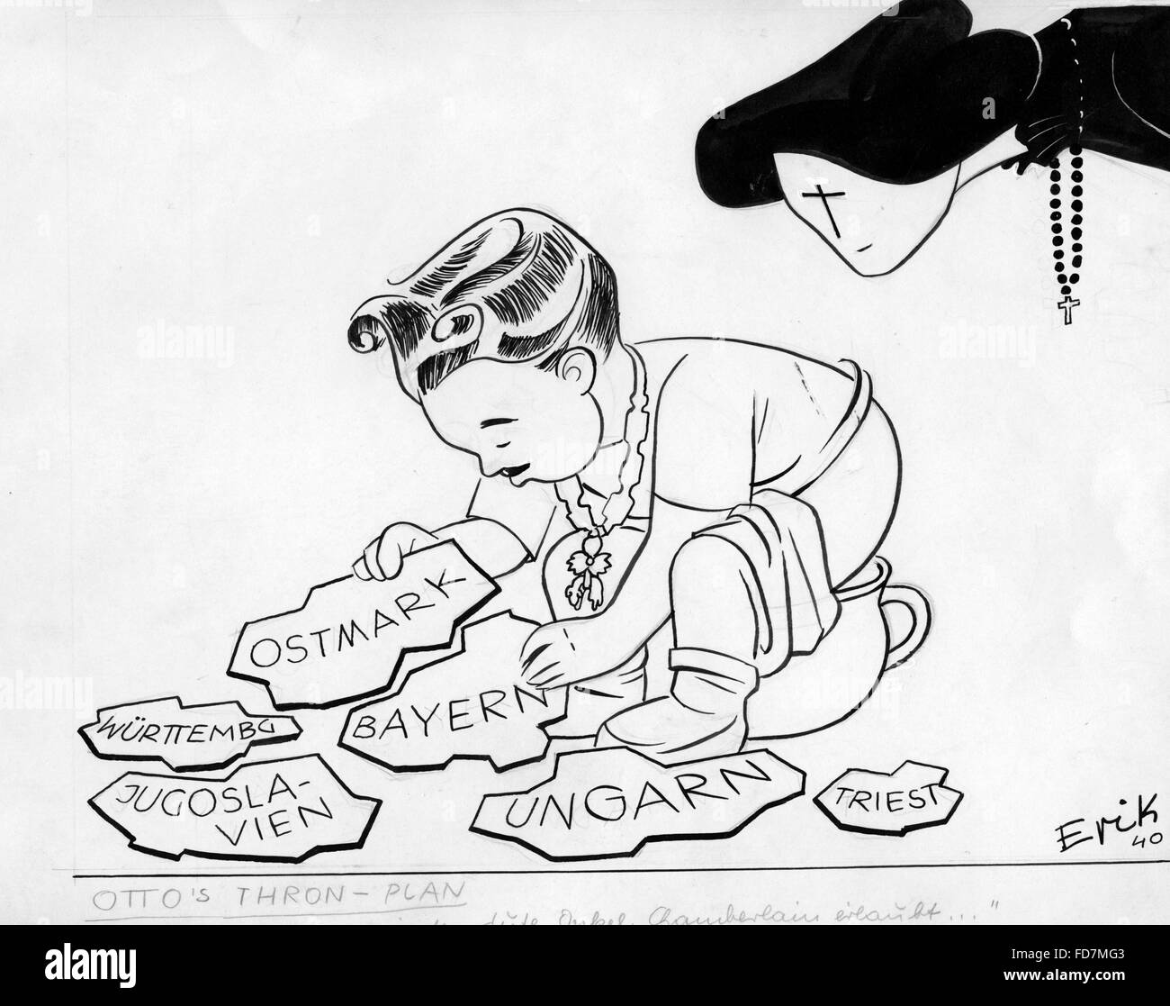 Otto von Habsburg in a cartoon, 1940 Stock Photo - Alamy